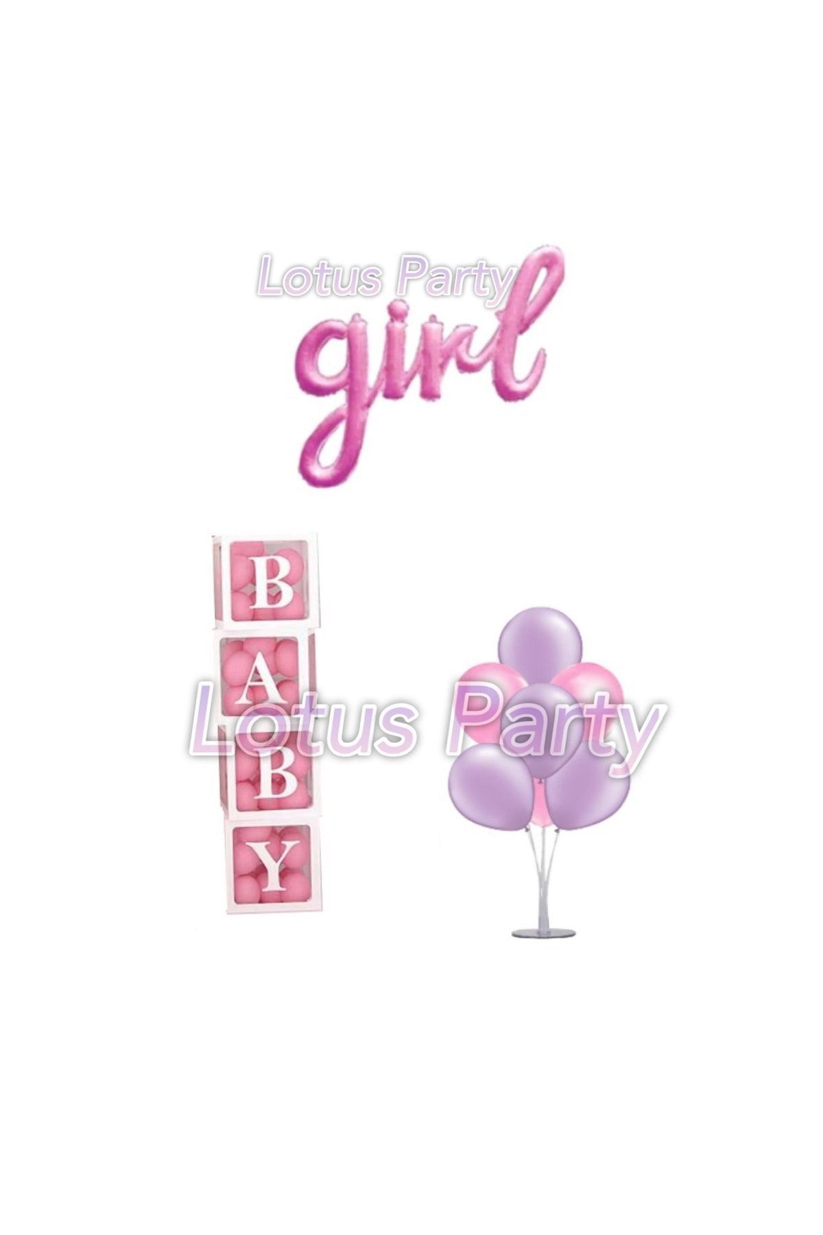 LOTUS PARTY Yeni Doğan Hastane Oda Süsleme Kız Bebek Seti ( Baby Kutu 7 ...