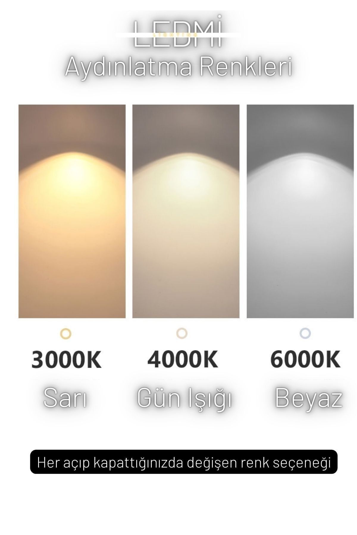 Ledmi Lighting Kare Model Led Avize, 3 Renk Aydınlatmalı Kumandalı ...