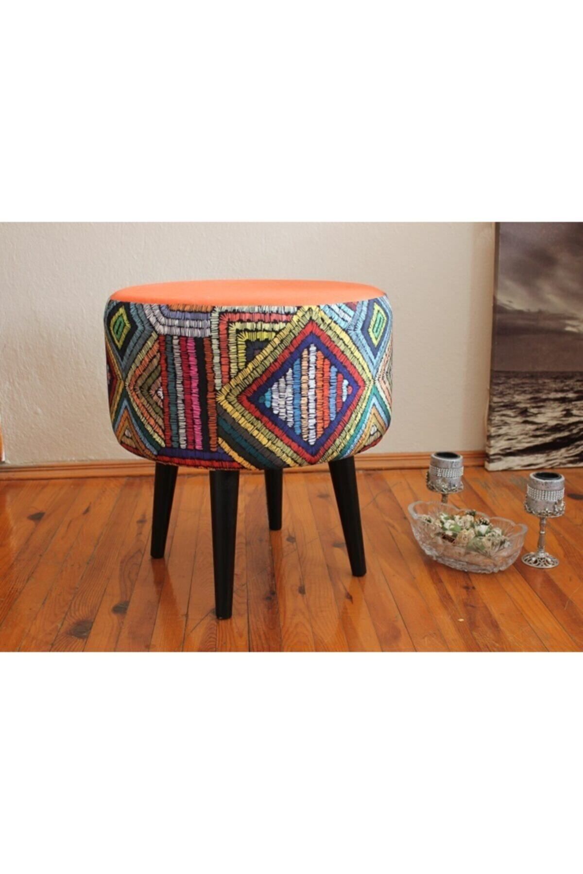 Albatros Retro Gürgen Ahşap Ayaklı Dekoratif Etnik Üst Kiremit Desenli ...