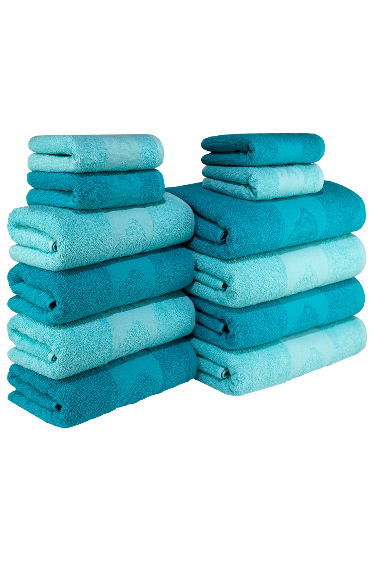 TEXTILE COLORS Beta Balık Desenli %100 Pamuk Banyo Havlu Seti 12 Adet ...