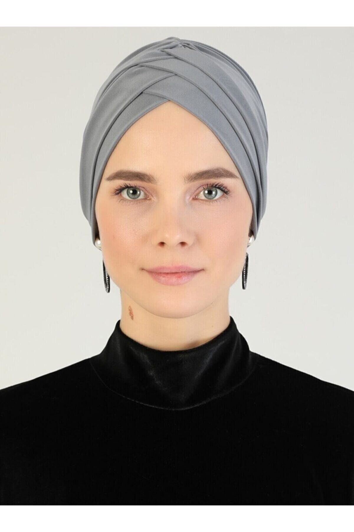 Naciye Sultan Çapraz Üç Bantlı Deniz Bonesi Hazır Türban Tesettür Bone ...