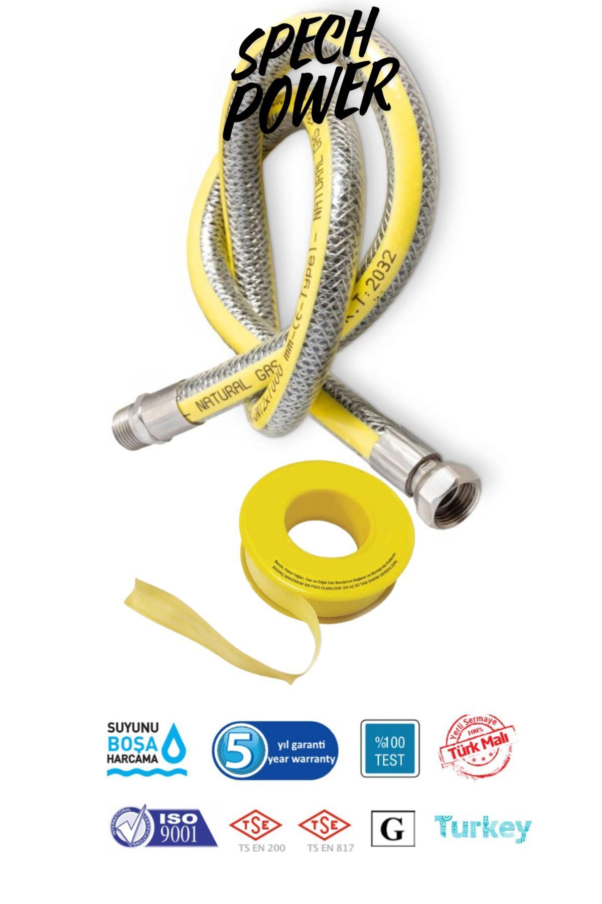 Spech Power Gaz Teflonu Ankastre Ocak Flex Üstü Doğalgaz Bağlantı ...