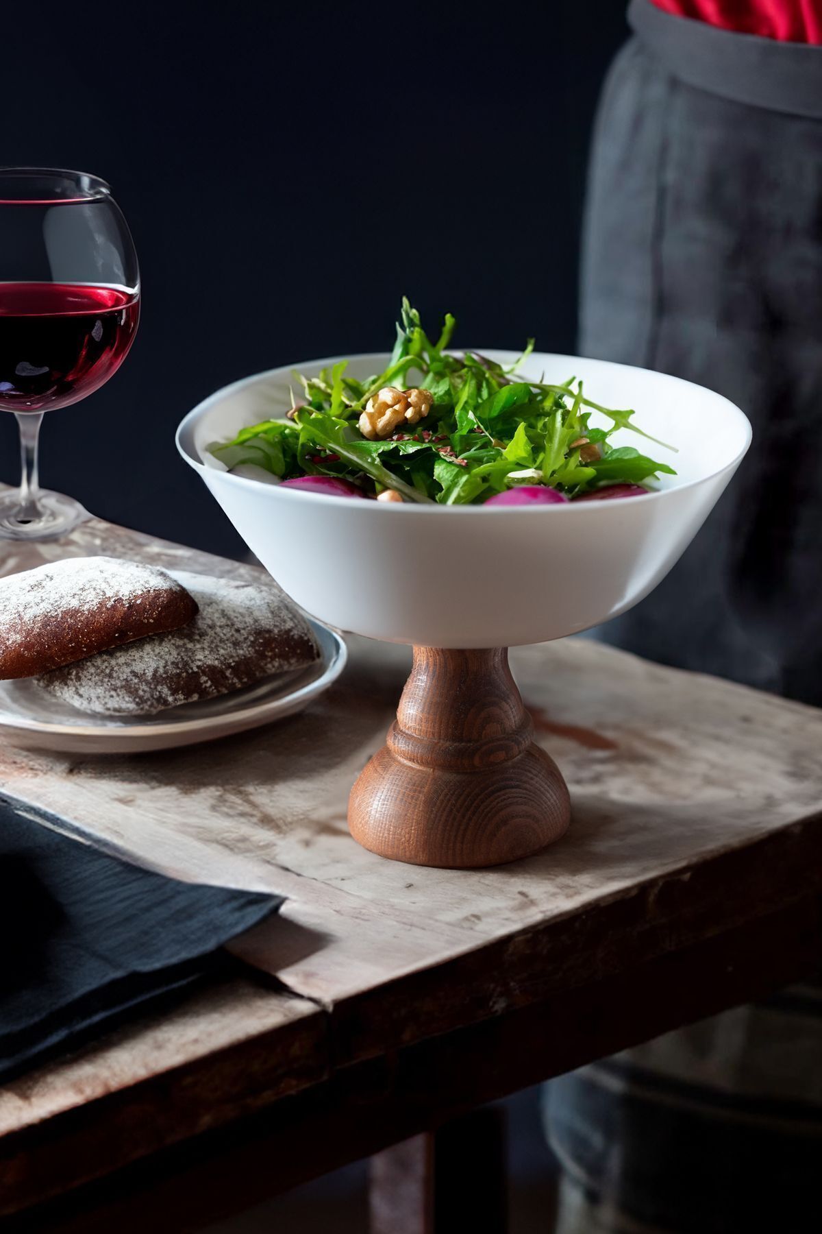 Cintika Da Vinci Ahşap Ayaklı 23 Cm Beyaz Sunum Tabağı, Meyvelik, Tatlı ...