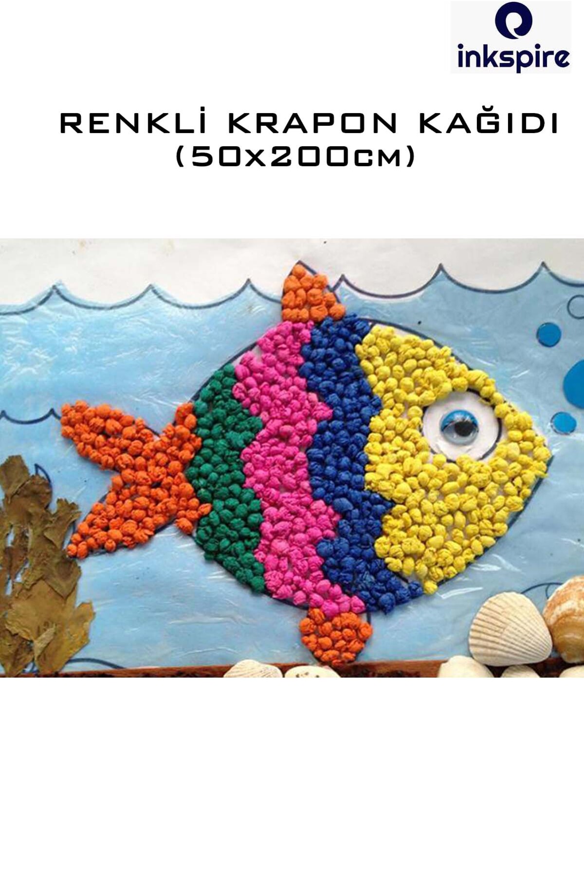 inkspire Krapon Kağıdı 10 Renk 50x200cm 1 Paket Grapon Kağıdı 10'lu ...