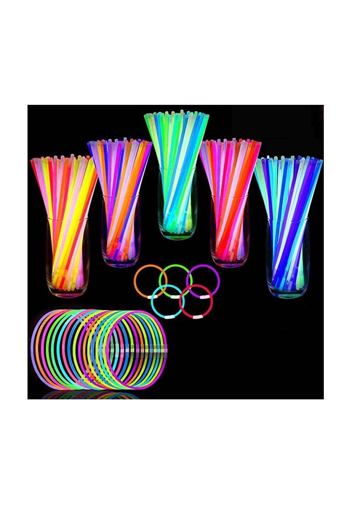 HERFİE 10 Adet Parti Eğlence Doğum Günü Parlayan Fosforlu Neon Renkli ...