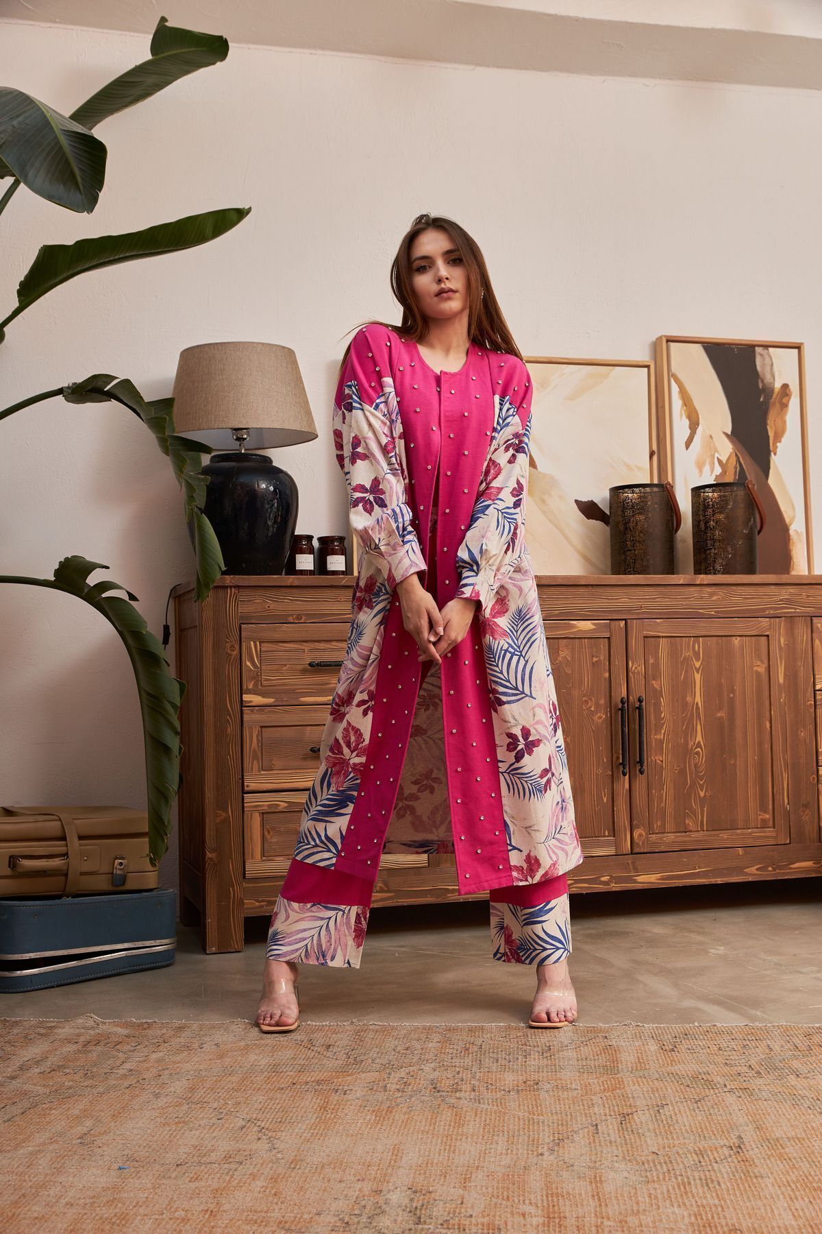 MİA NOURA kimono cicek desli keten kumaş ünü taşlı Fiyatı, Yorumları ...