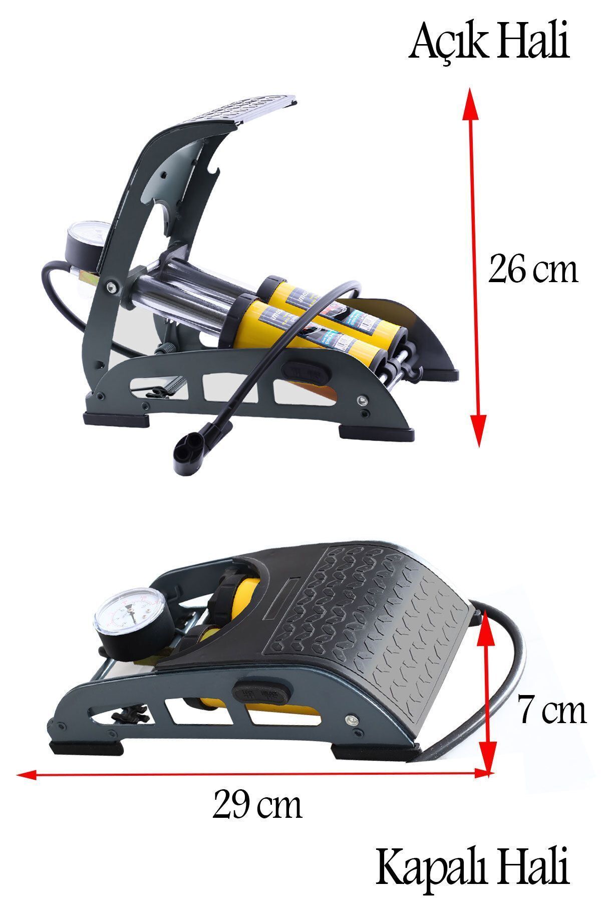 Badem10 Foot Type Air Pump - Locking and Wheel Vehicle & Bicycle Pump ...