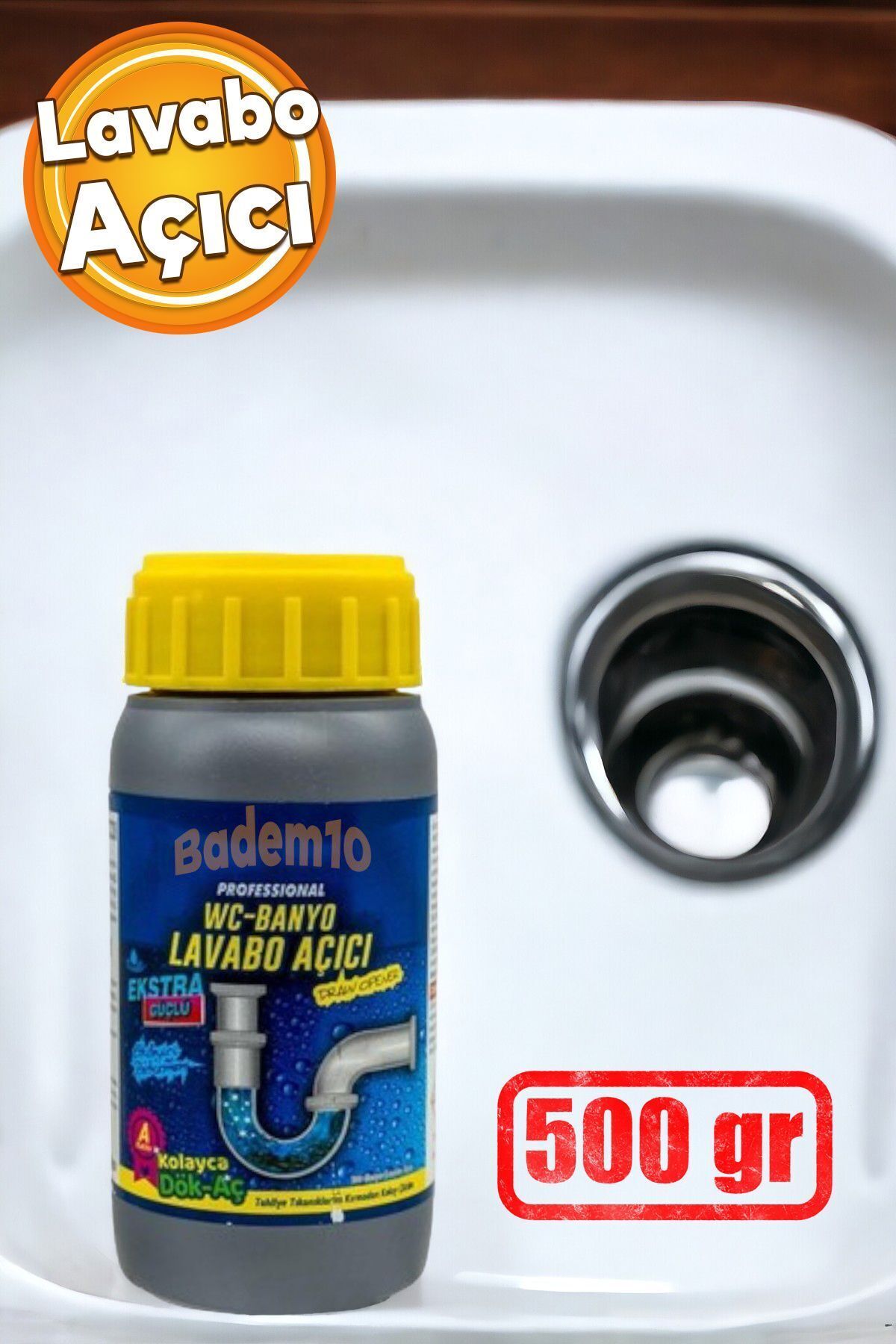 Badem10 Lavabo Açıcı Banyo WC Kanal Tahliye Borusu Pis Su Gideri ...