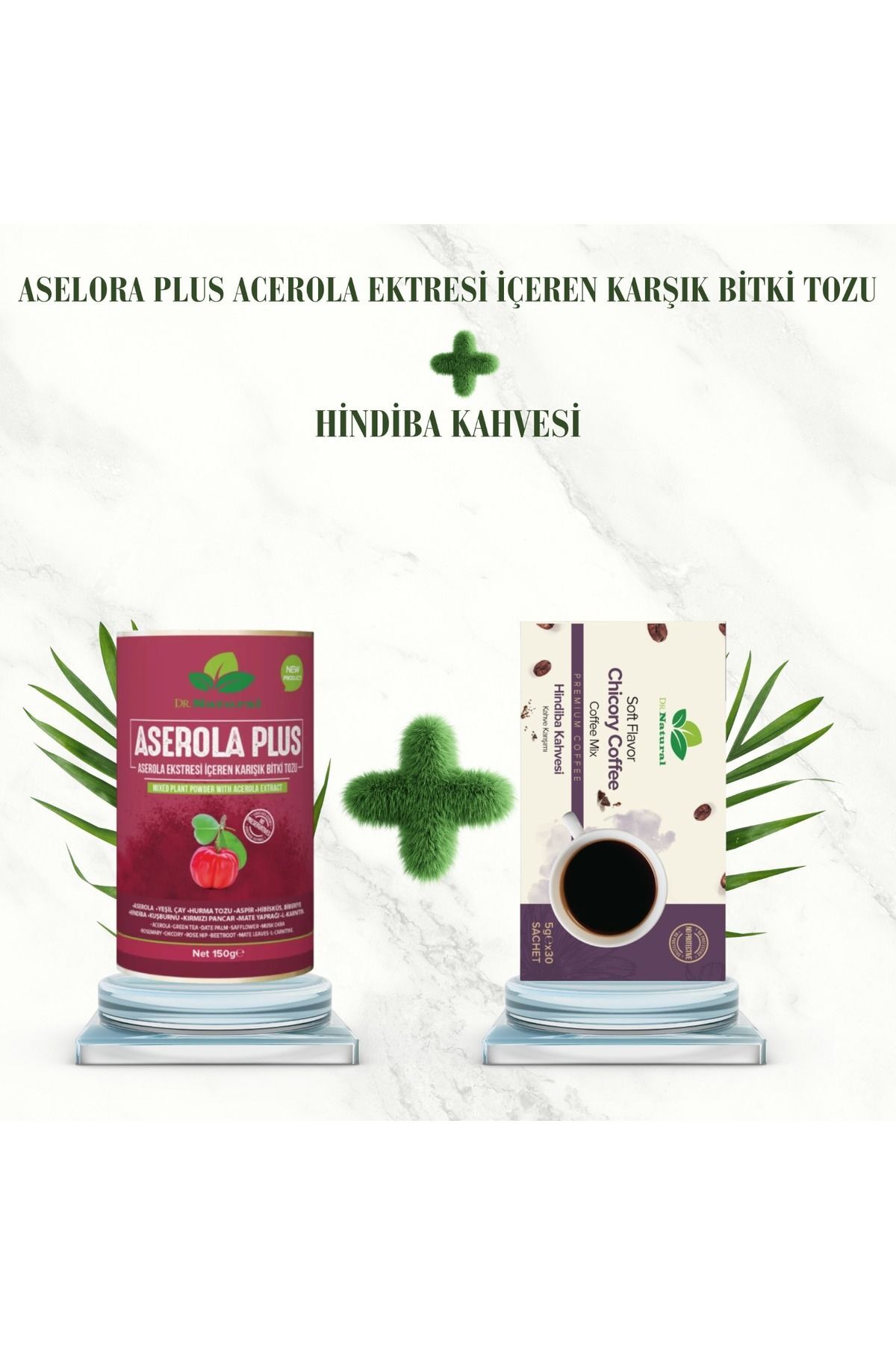 DRNATURAL Aserola Ekstresi Tozu 150 Gr ve Hindiba Detox Kahvesi 30 Adet ...