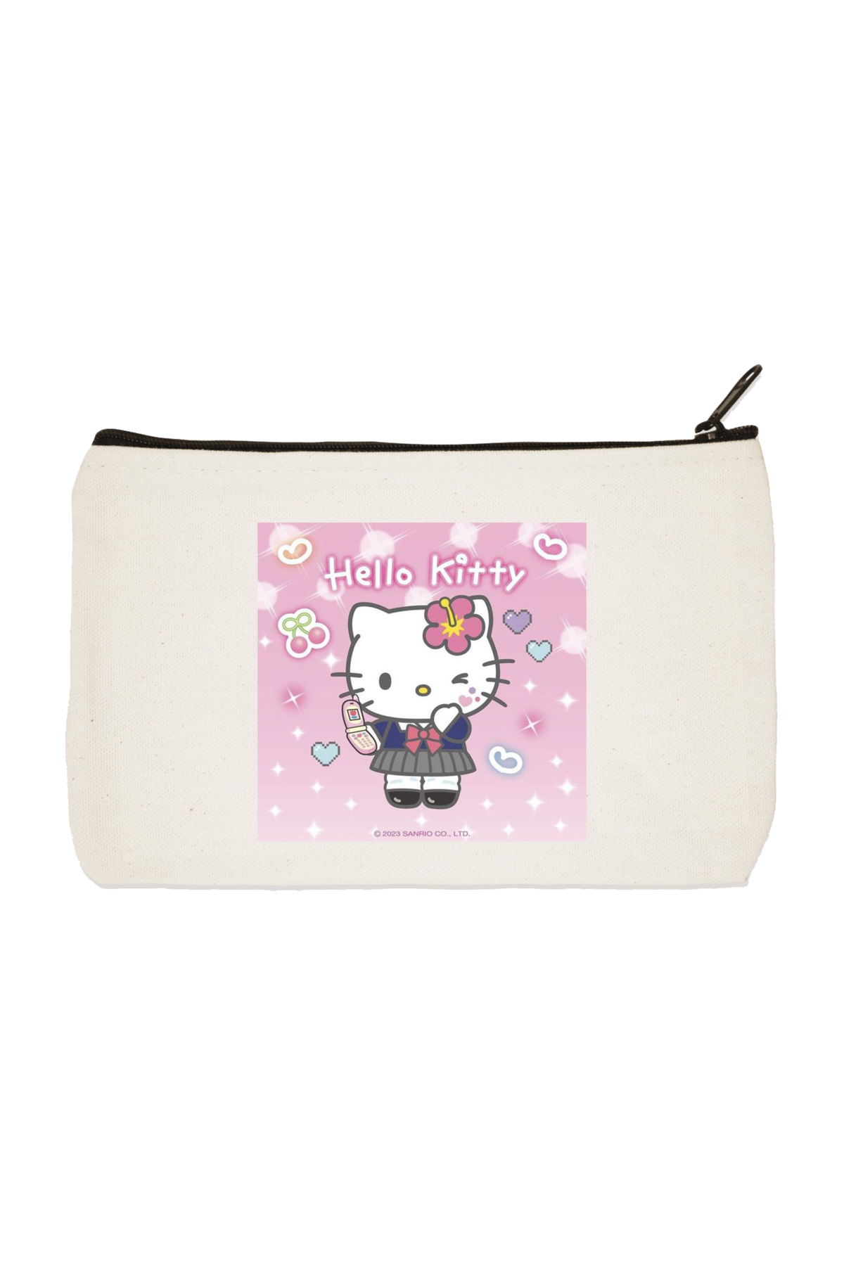 designedfy Hello Kitty Su Geçirmez Baskılı Bez Makyaj Çantası, Kalemlik ...