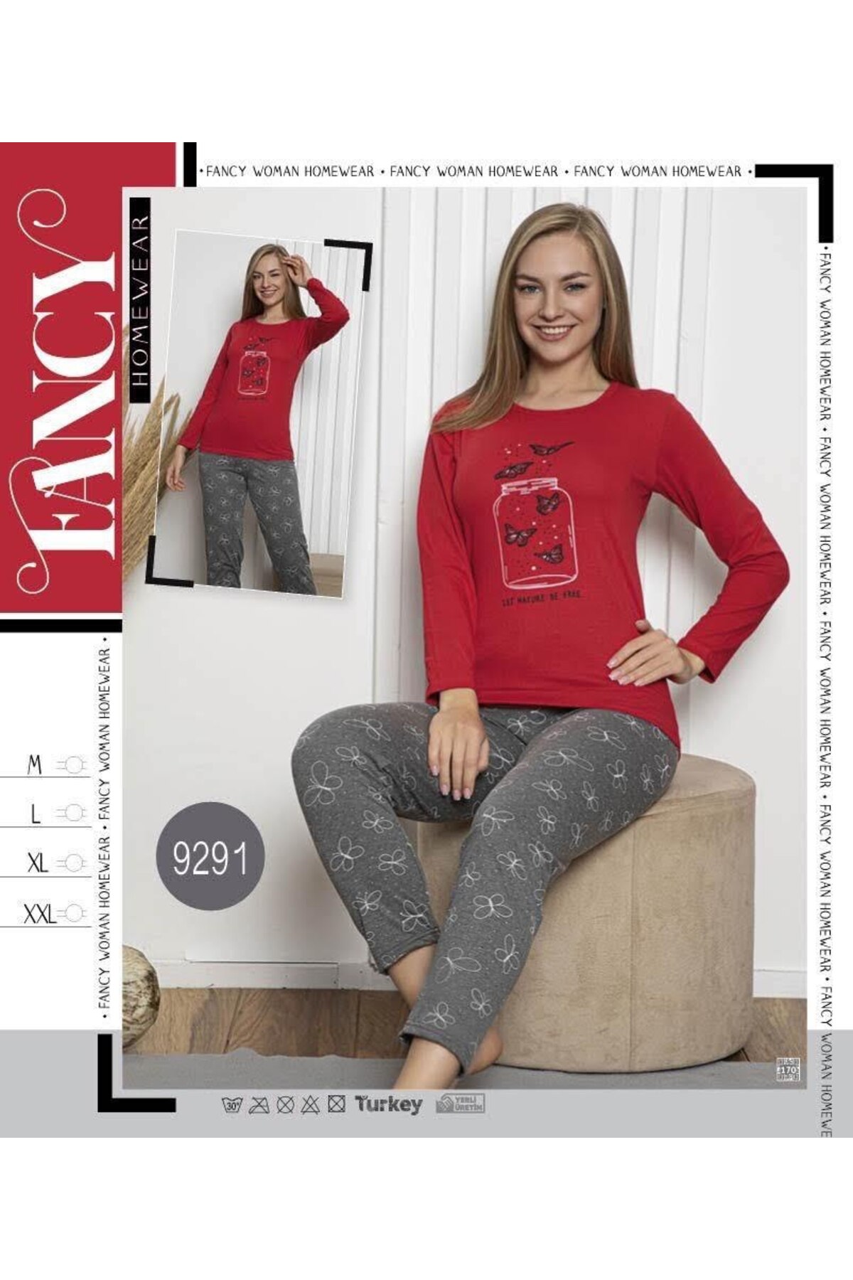 Fancy Kırmızı Gri Desenli Penye Pijama Takımı Fiyatı, Yorumları - Trendyol