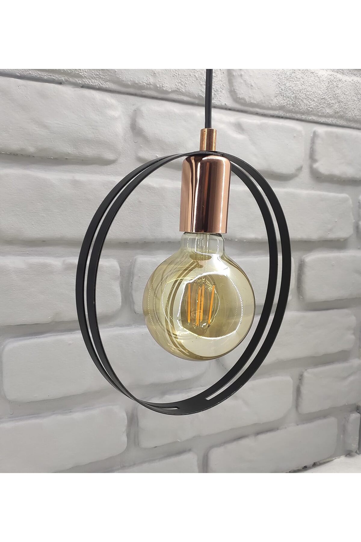 365GUNSERİSONU Siyah Endüstriyel Metal Çember Model Bakır Duylu Cafe ...