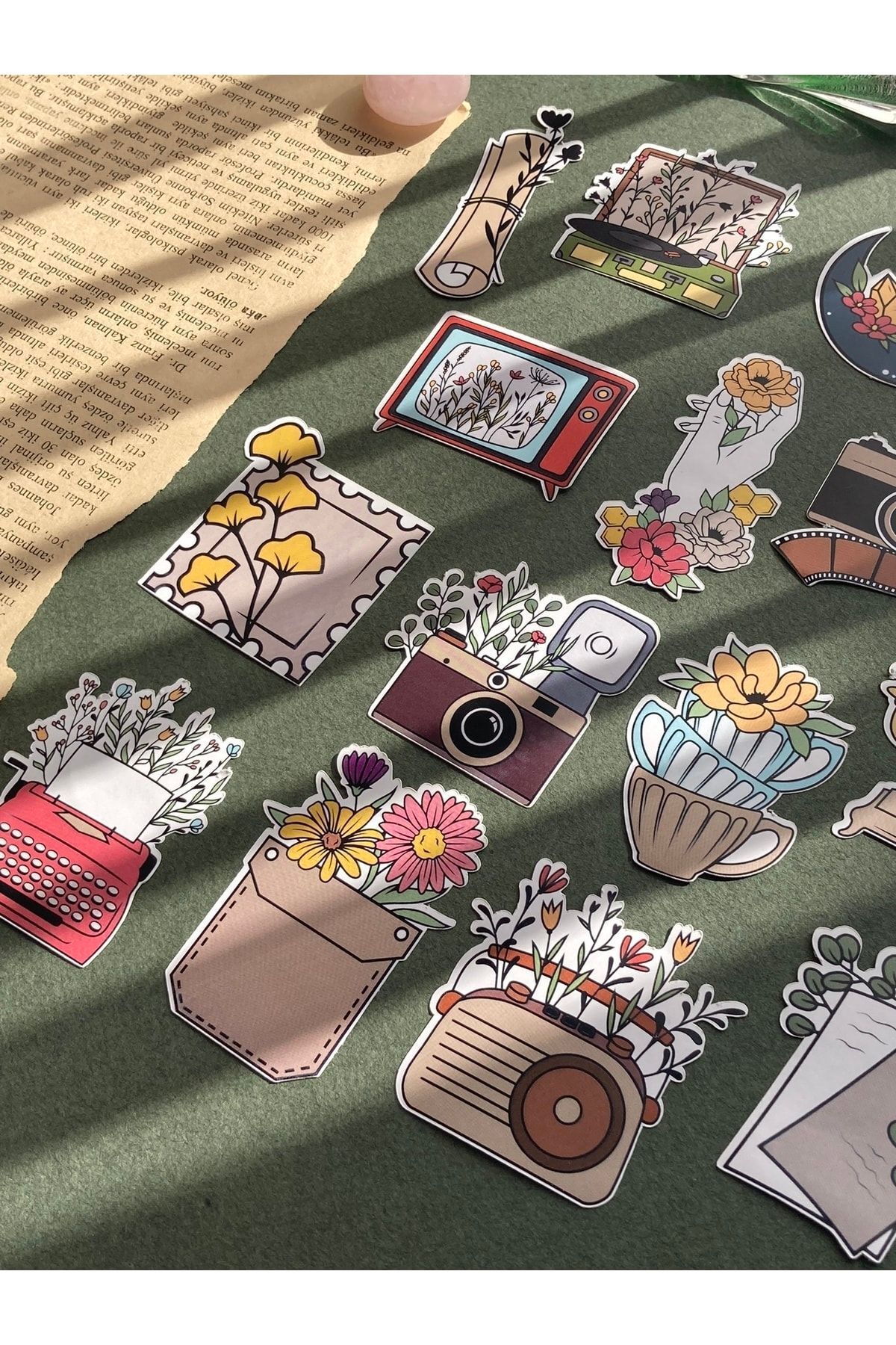 Hume Craft Nazenin Vintage Tekli Sticker Seti Çiçekli Vintage Eşyalar ...