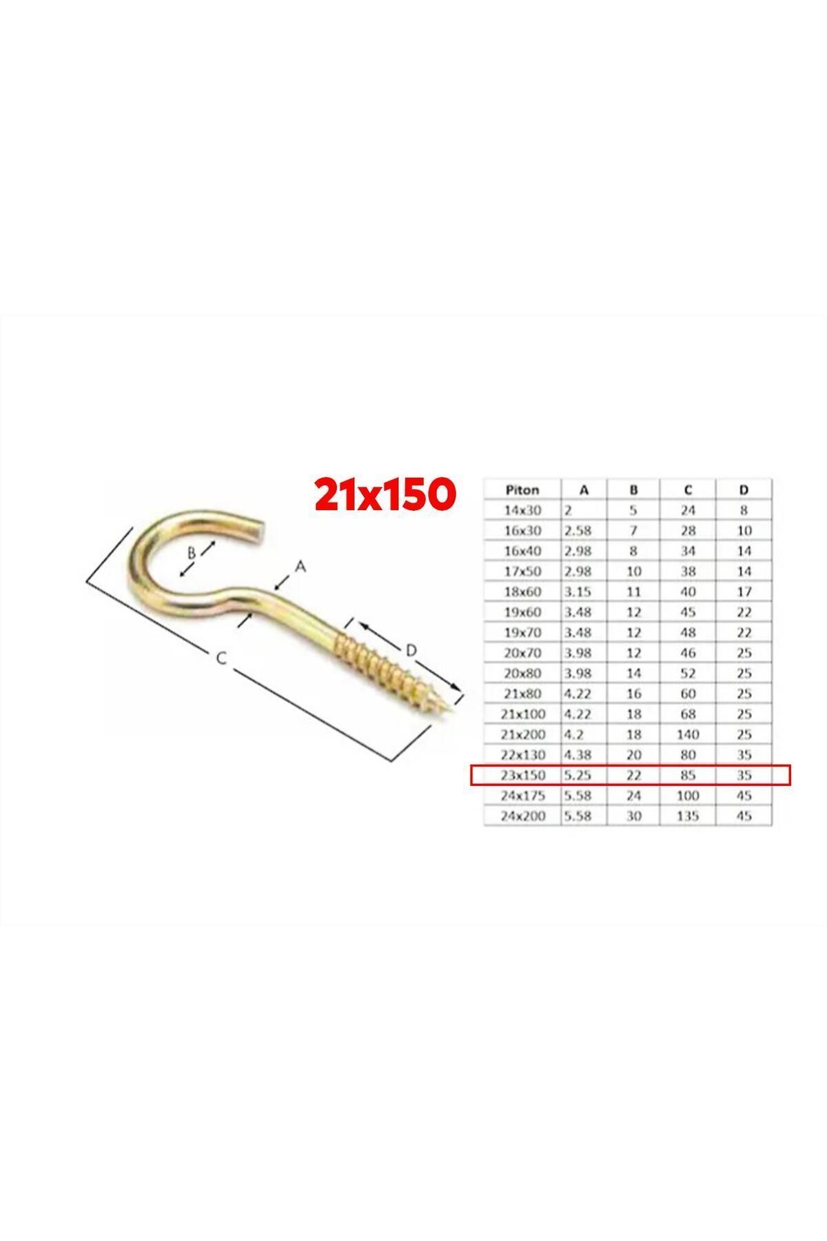 Badem10 Metal Piton Vidalı Gerdirme 21x150 Çekme Kaldırma Tavan Açık ...