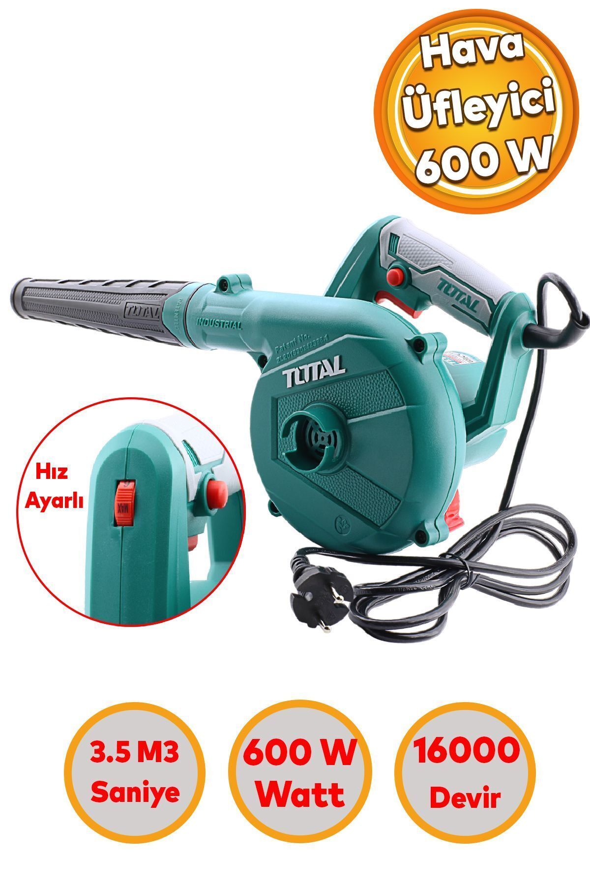Total Üfleme Makinası 600 W Bahçe Yaprak Üfleme Temizleme TB2066 ...
