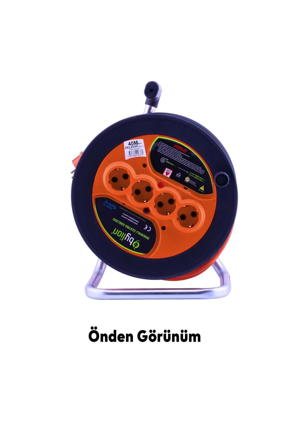 Badem10 Seyyar Ip20 Plastik Makaralı 4 Prizli Uzatma Kablosu 3x2.5 Mm Ttr Cca Kablo 40 Metre ...