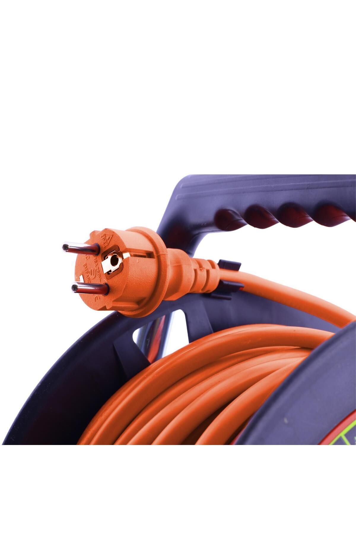 Badem10 Ip44 Plastik Makaralı Kapaklı 4 Prizli Cca Uzatma Kablosu 3x2.5 Mm 50 Metre Termal ...