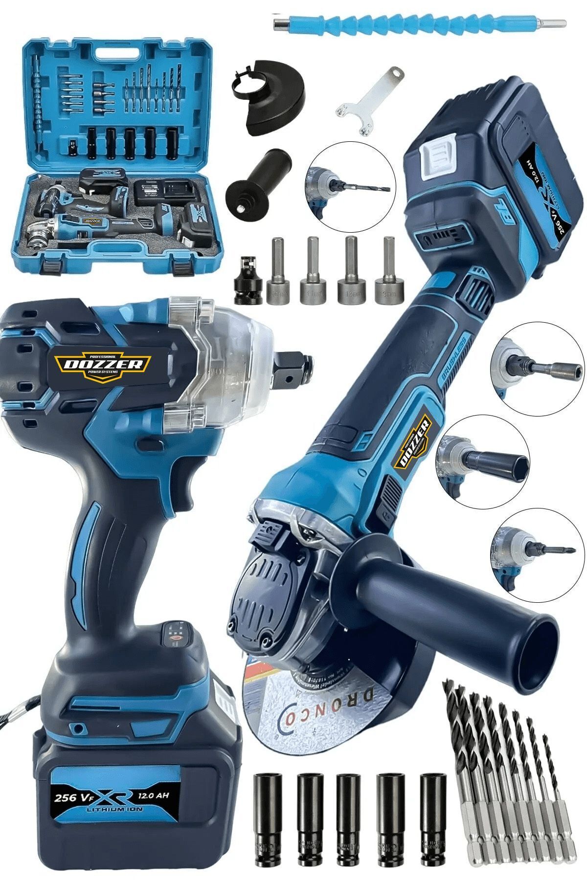 DOZZER Full Set 92 Vf 10 Ah Kömürsüz Motor Akülü Şarjlı Taşlama Ve ...