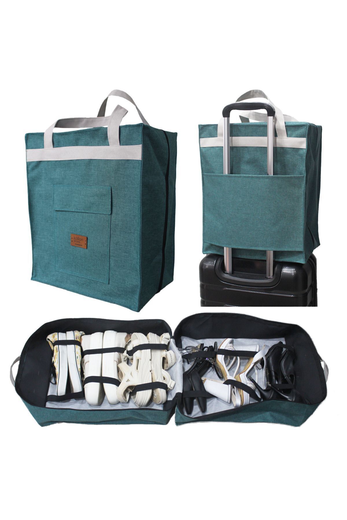 Kalion Store Keten Ayakkabı Düzenleyici Seyahat Çantası Organizer Su ...
