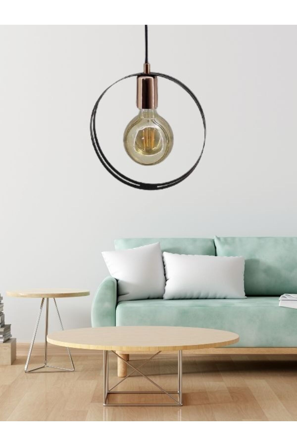 365GUNSERİSONU Siyah Endüstriyel Metal Çember Model Bakır Duylu Cafe ...