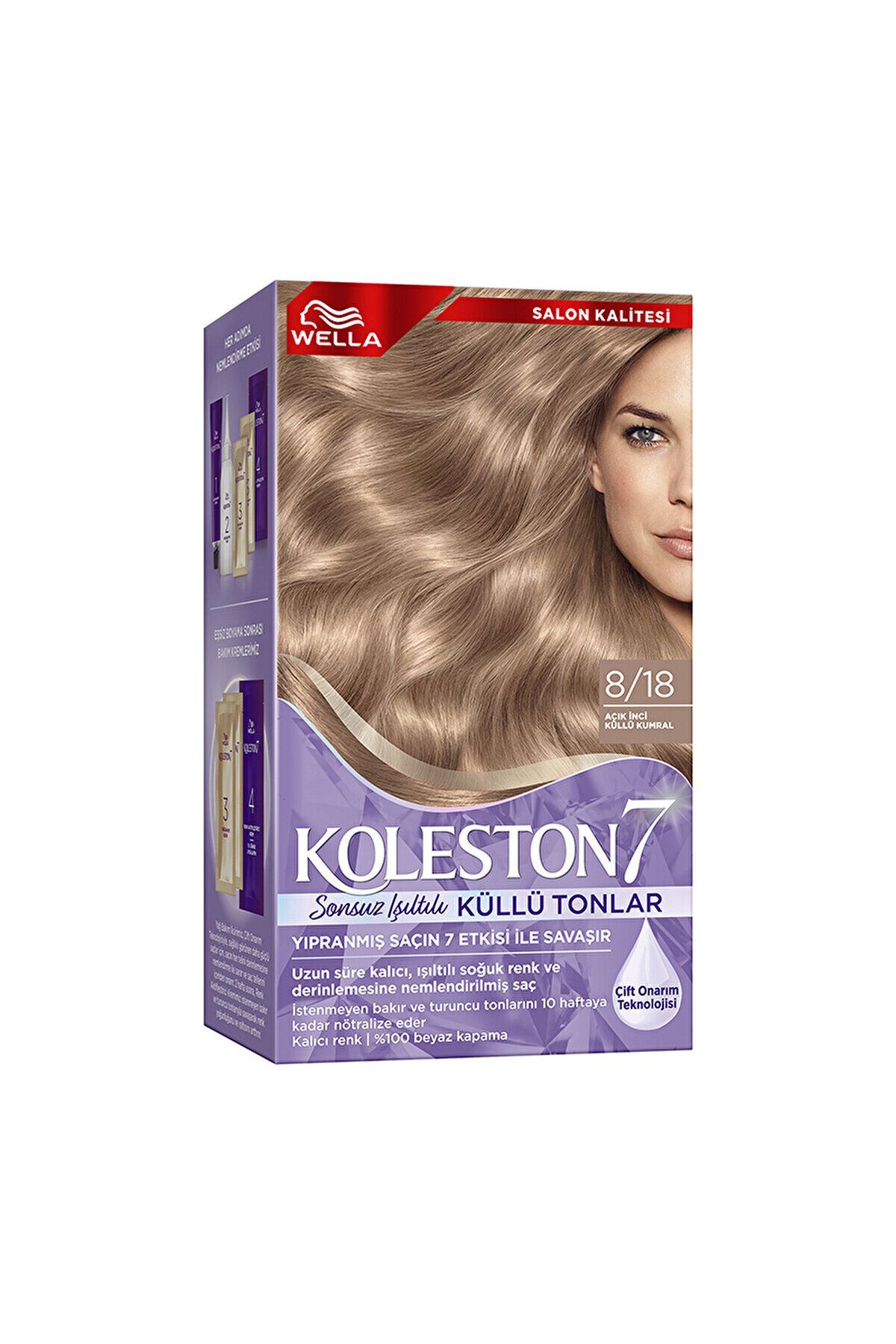 Wella Koleston 7 Kit Sonsuz Işıltılı Küllü Tonlar 8/18 Açık İnci Küllü ...