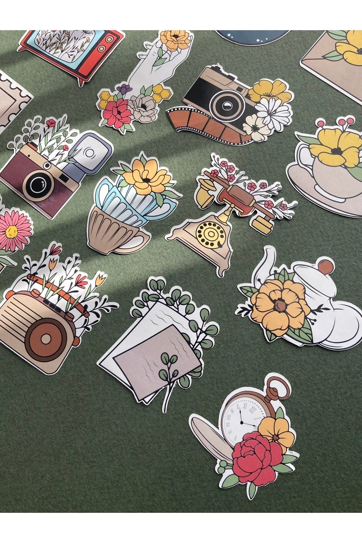 Hume Craft Nazenin Vintage Tekli Sticker Seti Çiçekli Vintage Eşyalar ...