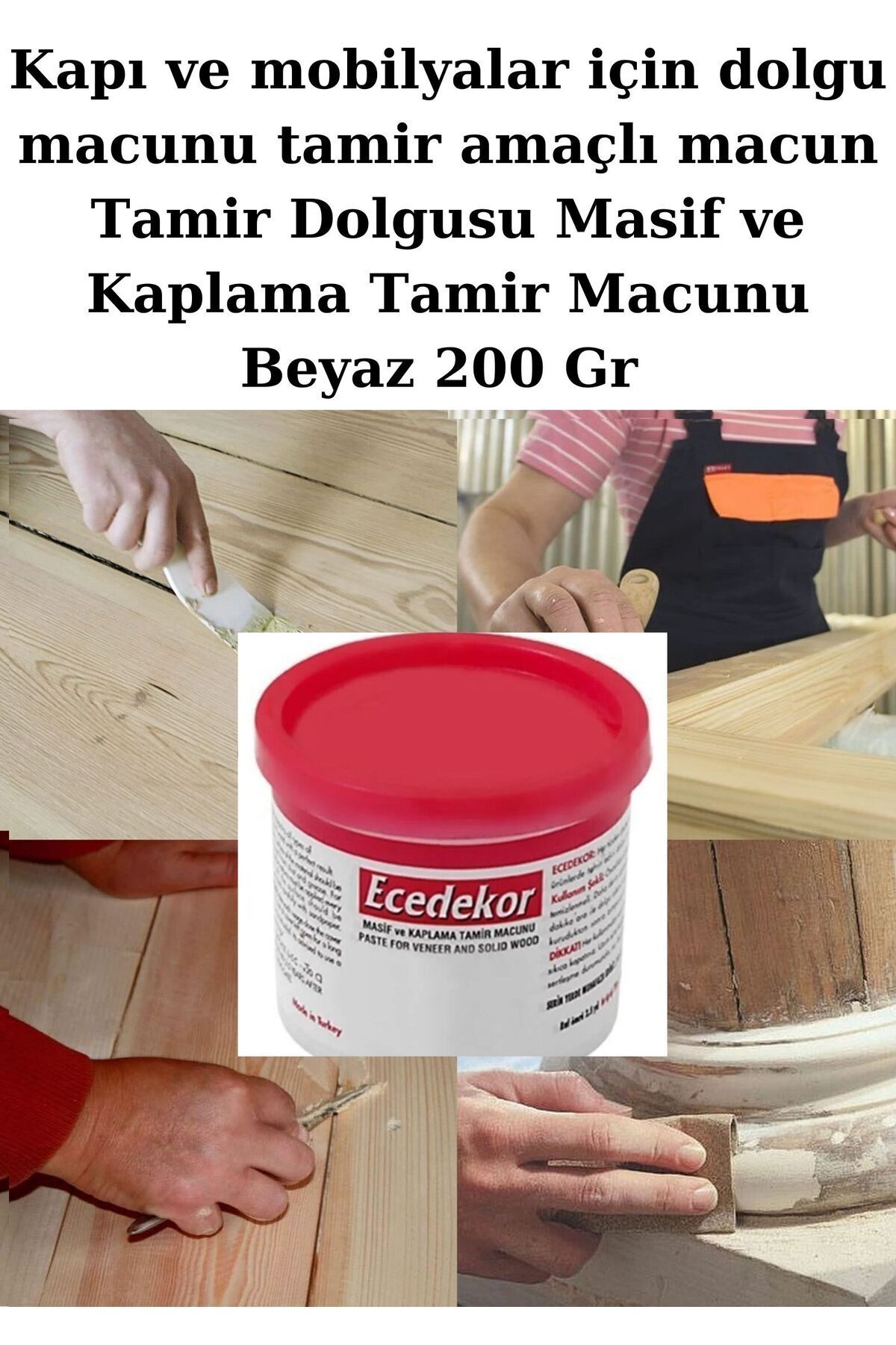 KL HOME Ahşap Kapı Mobilya Tamir Ve Dolgu Macunu Beyaz 200 Gr Fiyatı ...