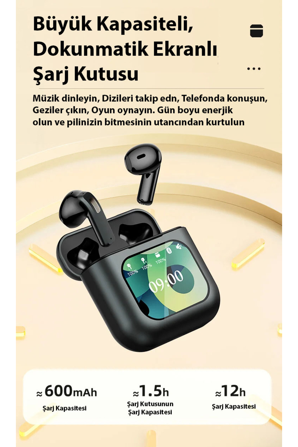 Genel Markalar K1 PİNK ANC ENC DESTEKLİ DOKUNMATİK EKRANLI BLUETOOTH ...