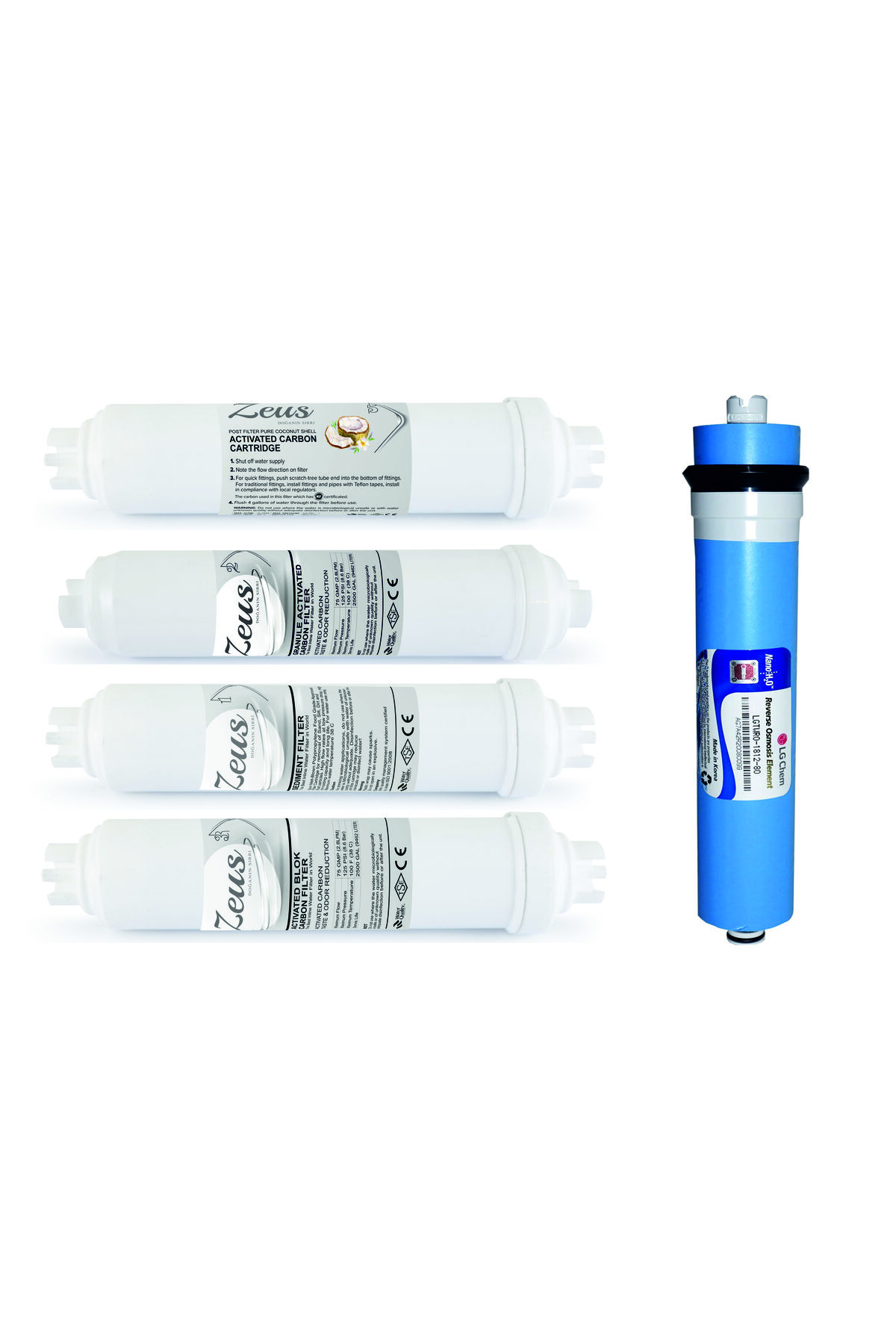ZEUS LG Kuno Membranlı ZEUS Su Arıtma Cihazı Filtresi 5'li set %100 ...