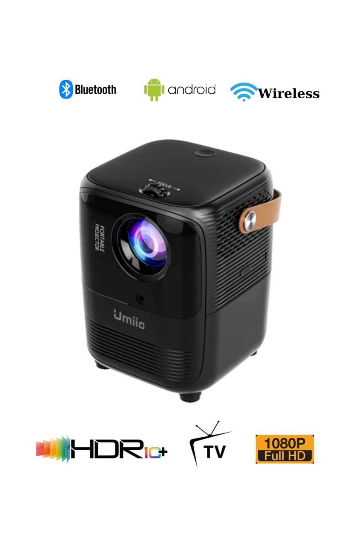 UMİİO Umiio Mini Projeksiyon 4K Bluetooth Uyumlu Android Akıllı TV Ofis Mikro Taşınabilir 5G ...