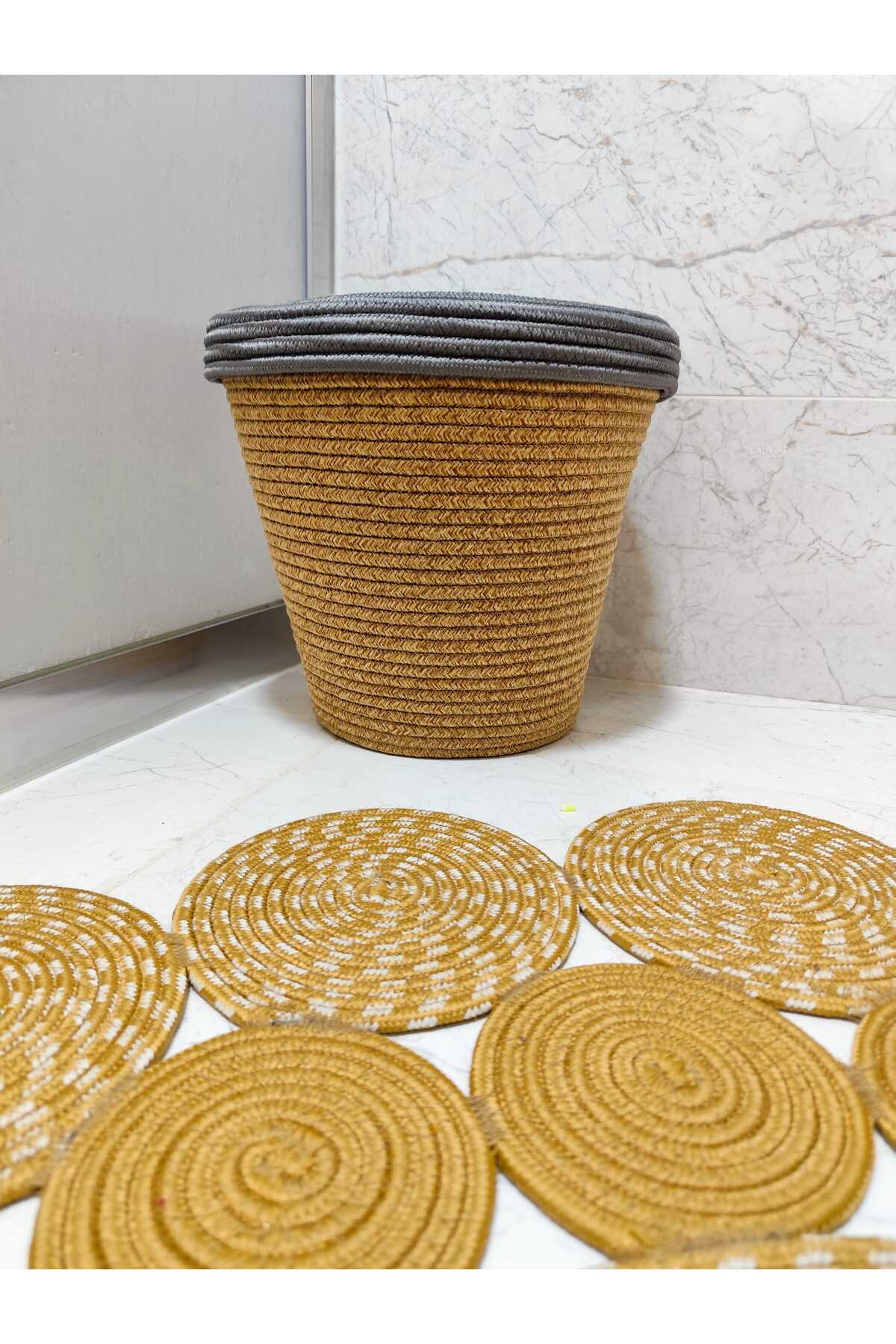 ModaCardin Jüt, Hasır, Çöp Kovası, Mutfak Çöp Kovası, Banyo Çöp Kovası ...