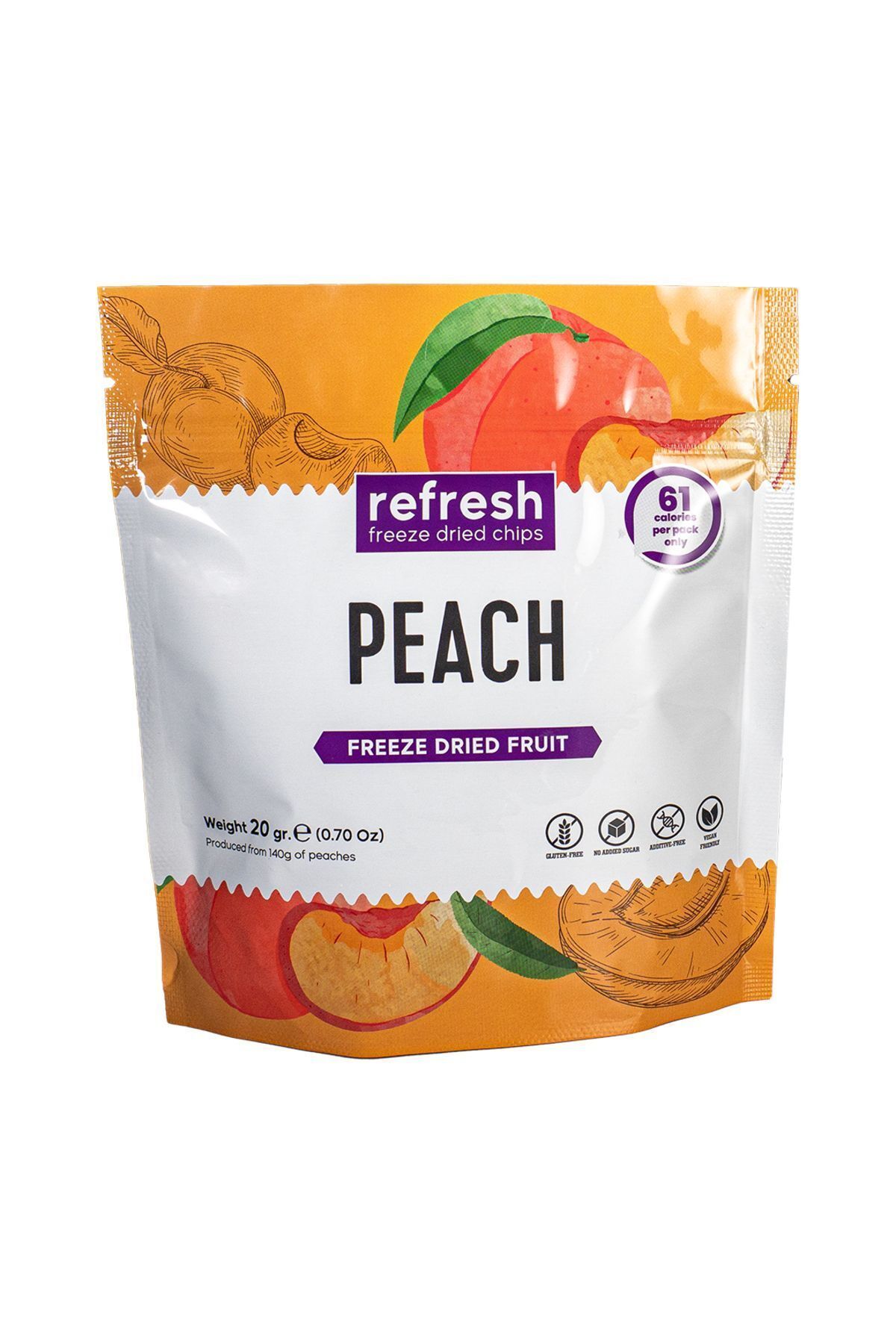 Refresh Chips Freeze Dried Şeftali - Dondurularak Kurutulmuş Meyve ...
