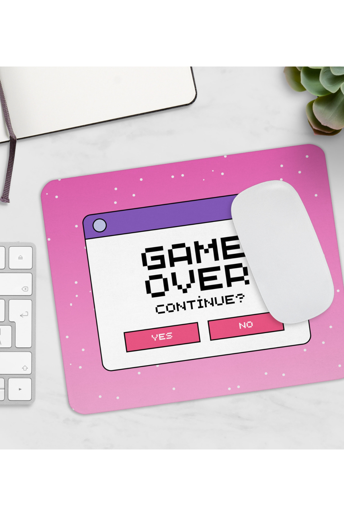 Glaze Tasarım Game Over Yazı Baskılı Gamer ve Oyuncu Mouse Pad Yumuşak ...