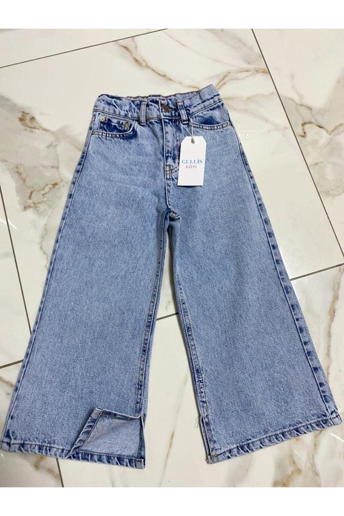 GULLİS KİDS Kız Çocuk Mavi Bol Paça Denim Pantolon - Fiyatı, Yorumları