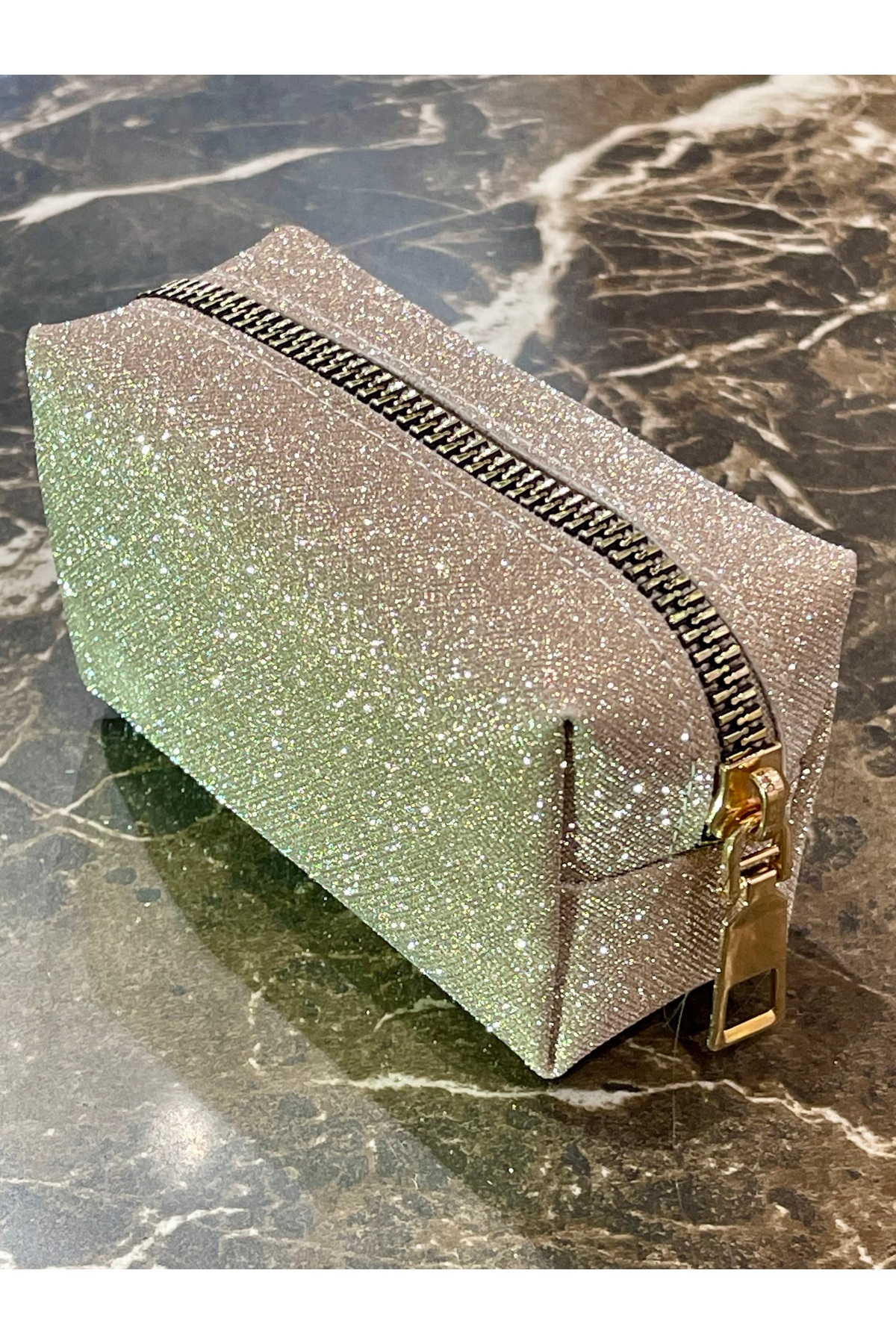 ERA Unicus Gold Simli Mini Cüzdan, Makyaj Çanta, Bozuk Para Kadın ...