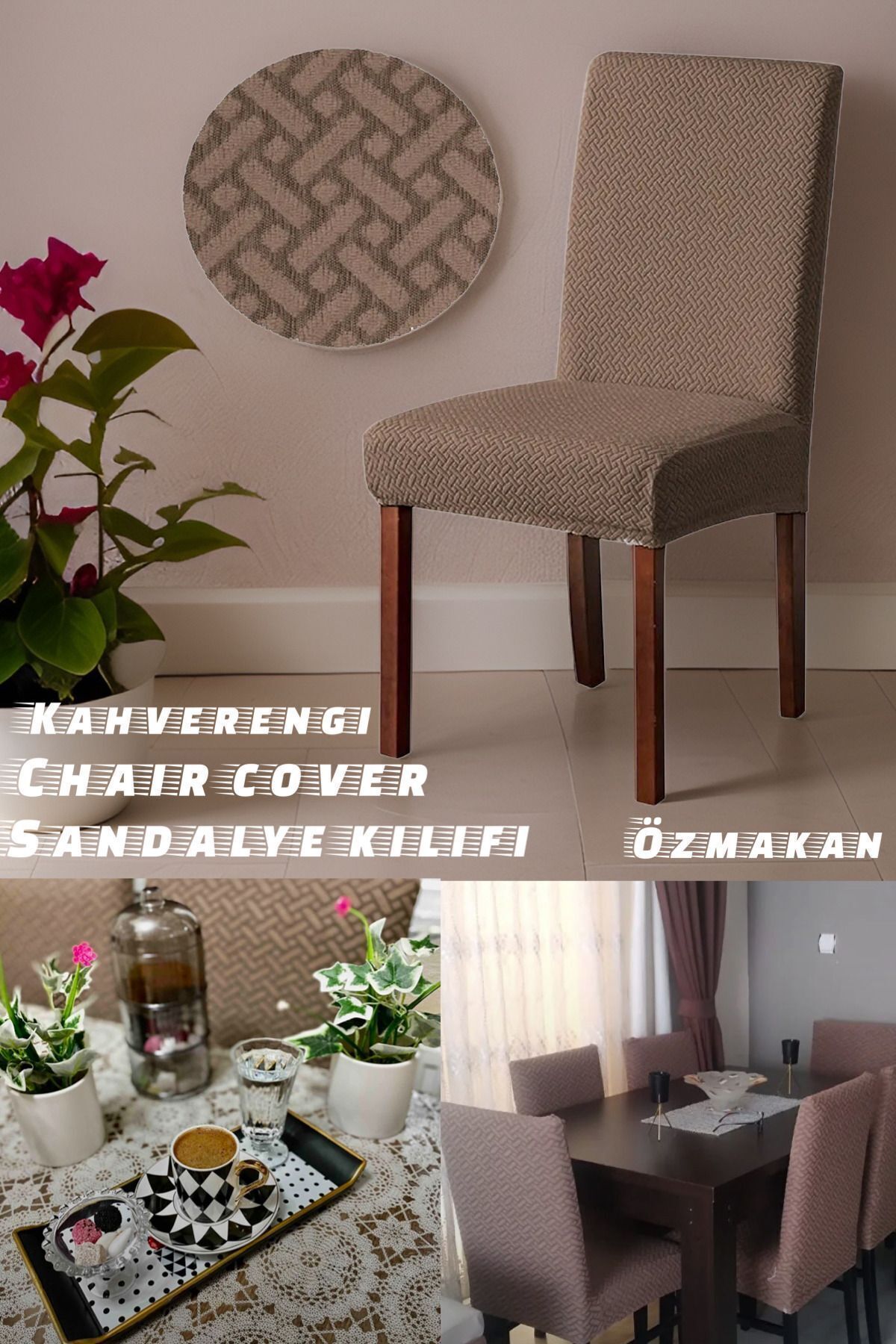 ÖZMAKAN Yüksek Kaliteli Sandalye Kılıfı ,lıkralı ,yıkanabılır 1 Adet Kahve Renk - Fiyatı, Yorumları