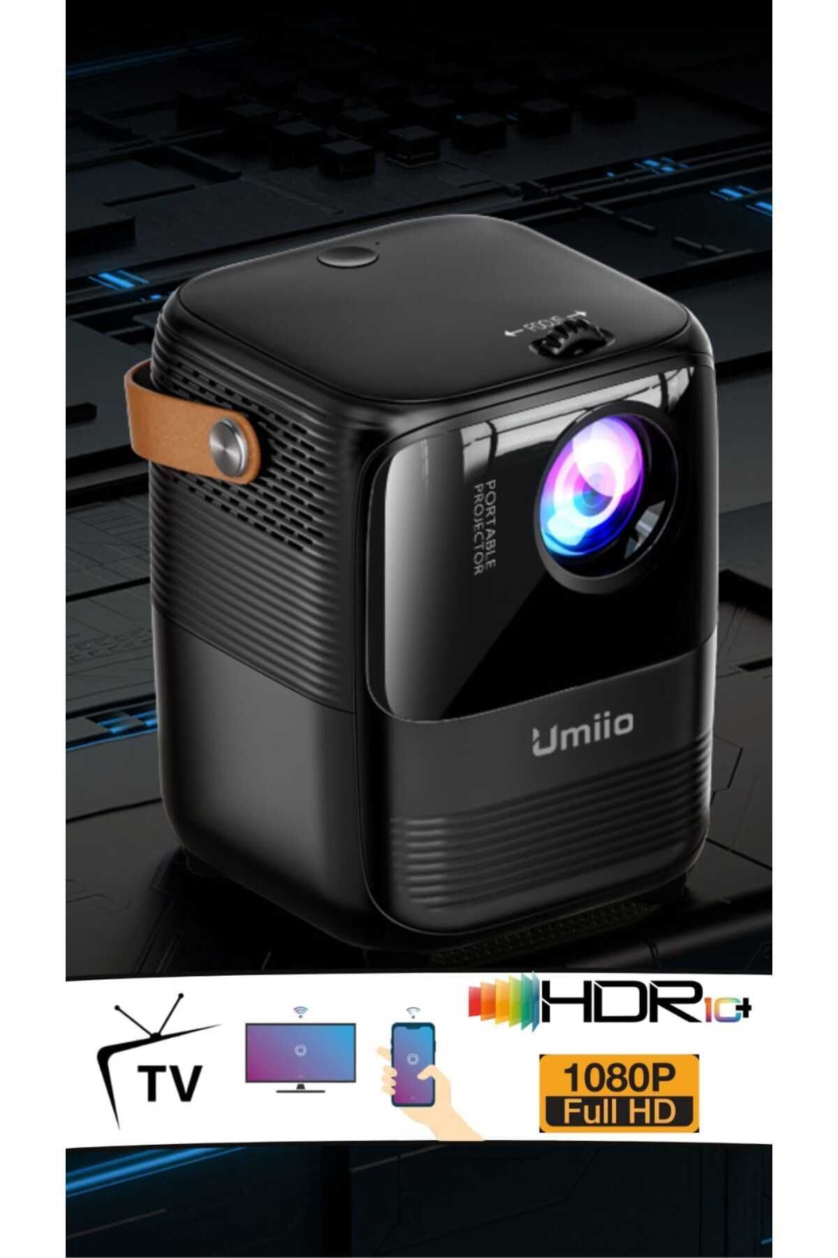 UMİİO Umiio Mini Projeksiyon 4K Bluetooth Uyumlu Android Akıllı TV Ofis Mikro Taşınabilir 5G ...
