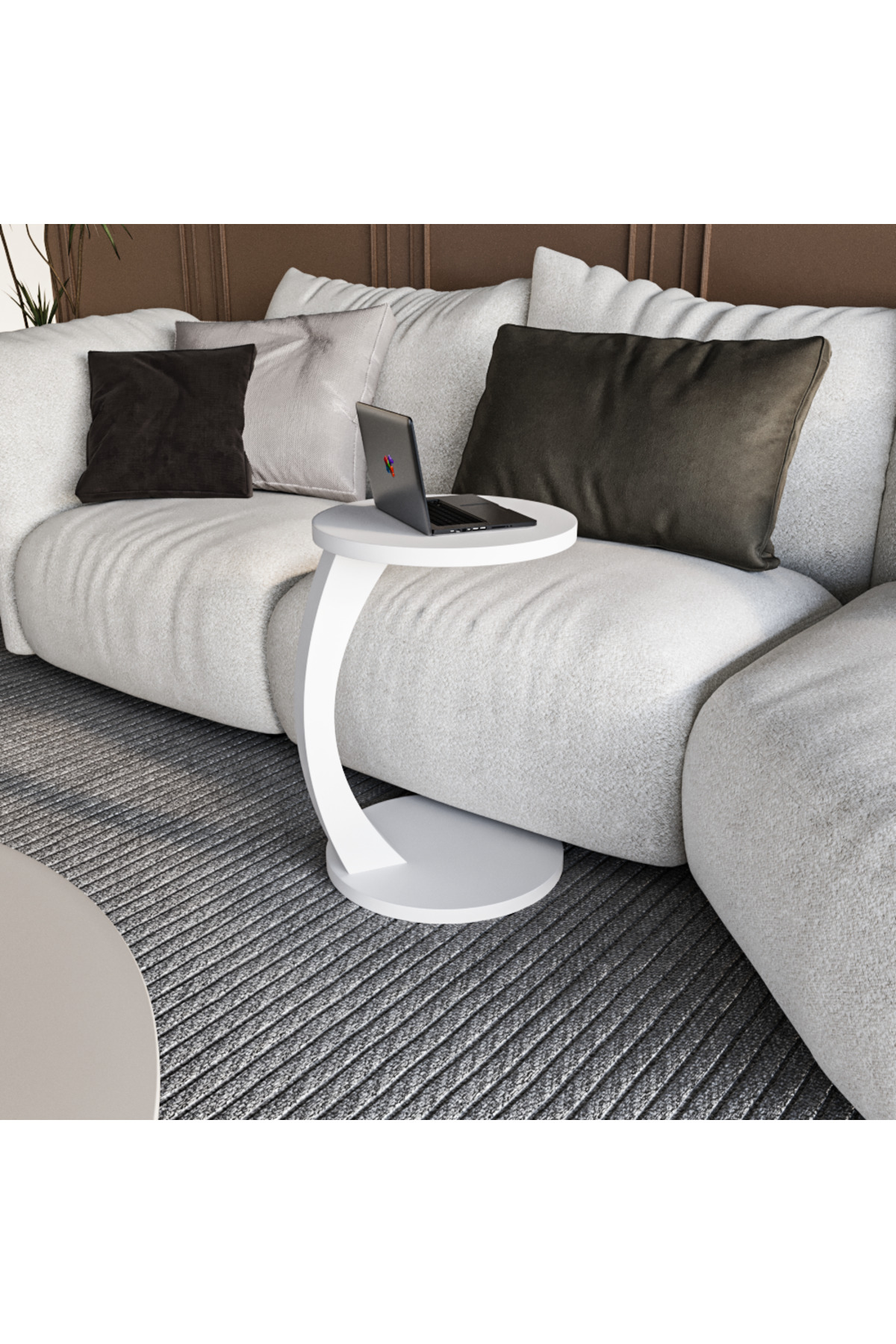 GONCA DESIGN Tekerlekli C Sehpa C Sehpa Zigon Sehpası Yan Sehpa Kahve ...