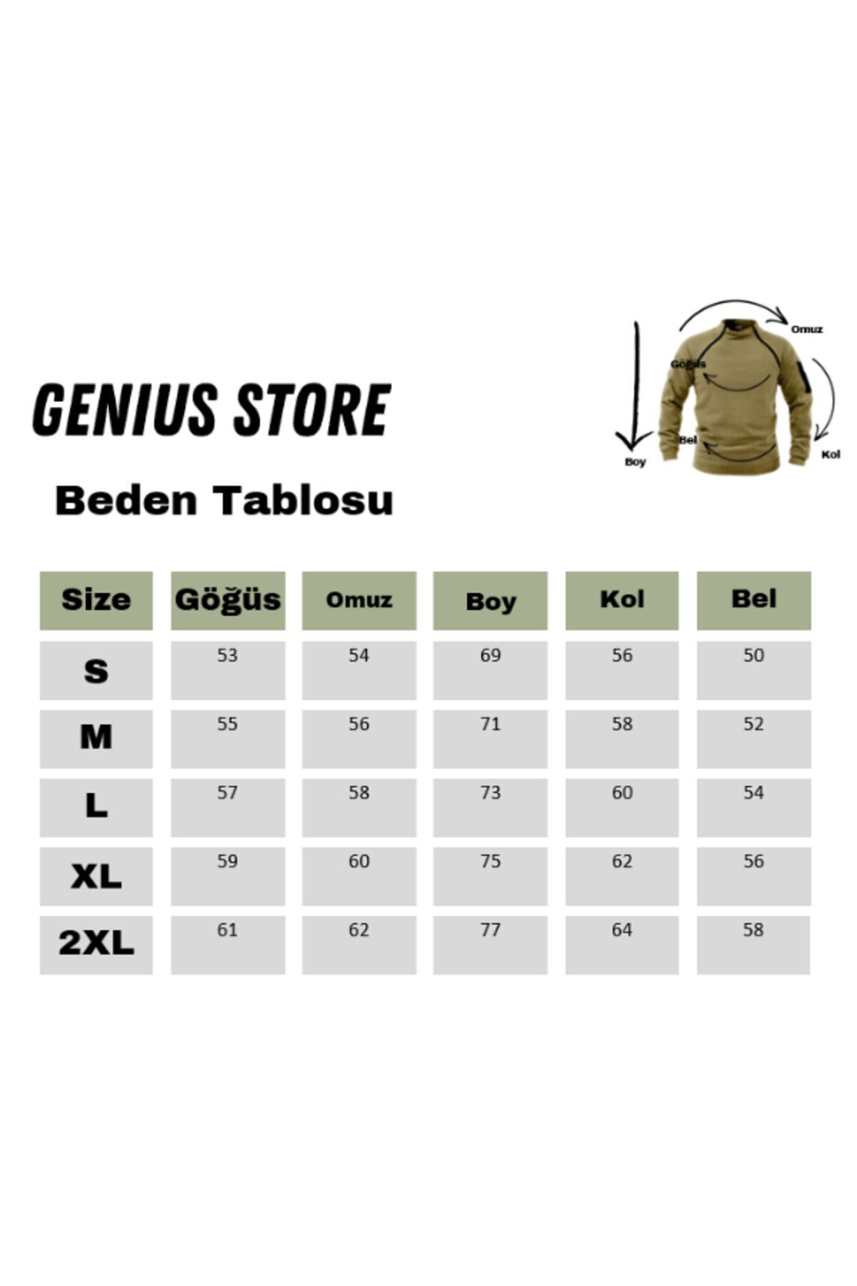 GENIUS STORE Erkek Polar Outdoor Fermuarlı Kombat Polar Yarım Fermuarlı Erkek Polar Tactical ...