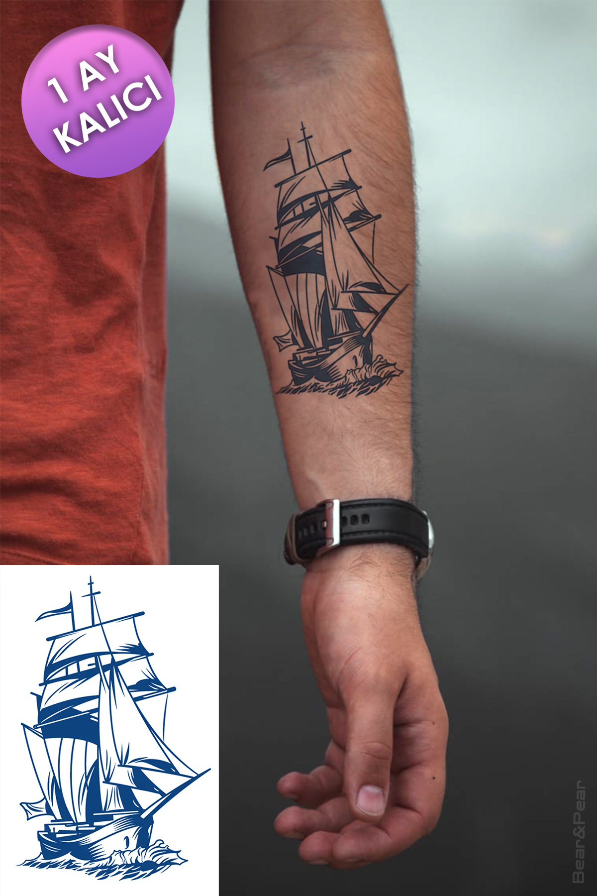 BP Tattoo 1 Ay Kalıcı Sailor Tattoo Geçici Yelken Dövmesi Fiyatı ...