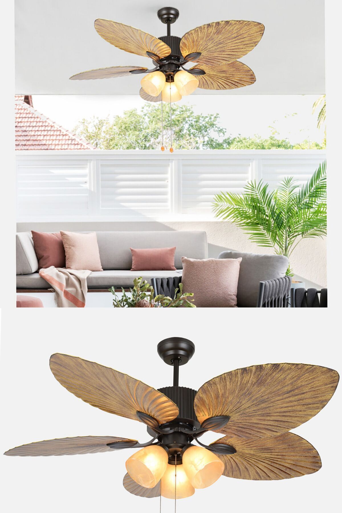 Magnotto Aydınlatmalı Tavan Vantilatörü Pervaneli Avize Lamba Ahşap ...