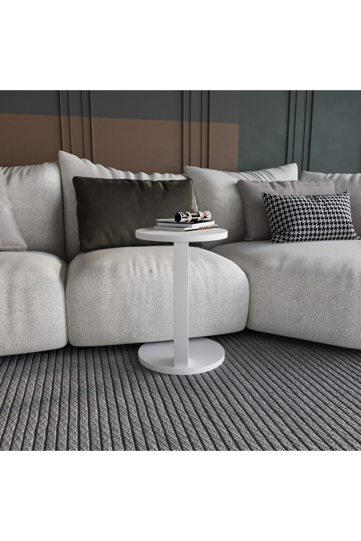 GONCA DESIGN Tekerlekli C Sehpa C Sehpa Zigon Sehpası Yan Sehpa Kahve ...