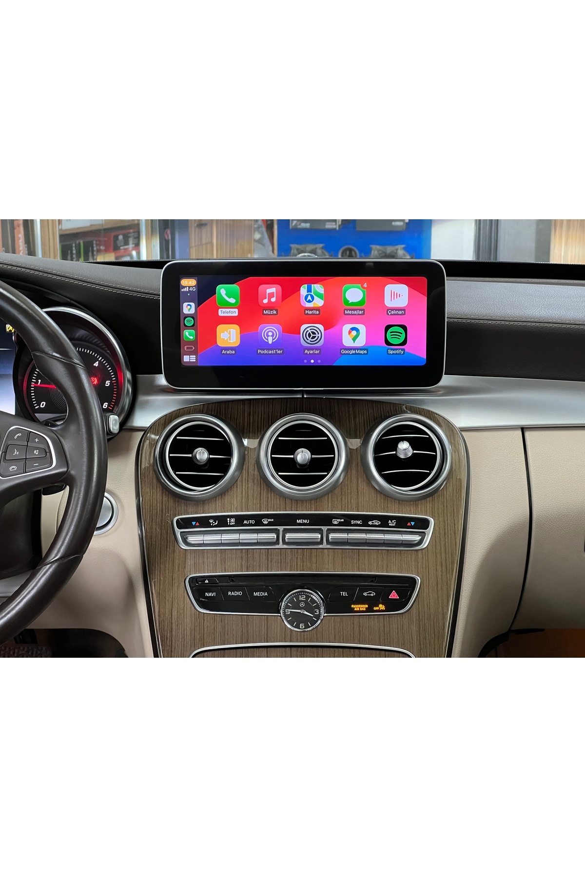 Carnavi MERCEDES C SERİ W205 KABLOSUZ CARPLAY-ANDROİD AUTO MULTİMEDYA ...