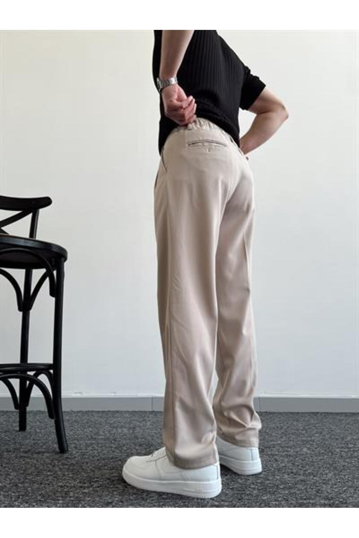 ketench Erkek Pileli Baggy Beli Lastikli Kumaş Pantolon-Bej(E1010)Fiyatı, Yorumları - Trendyol