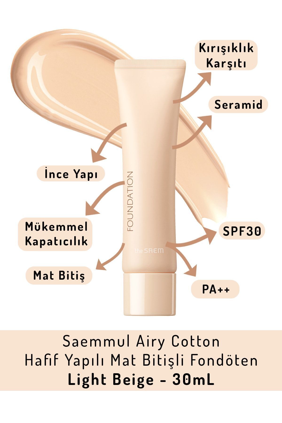 The Saem Saemmul Airy Cotton Hafif Yapılı Mat Bitişli Fondöten Light ...