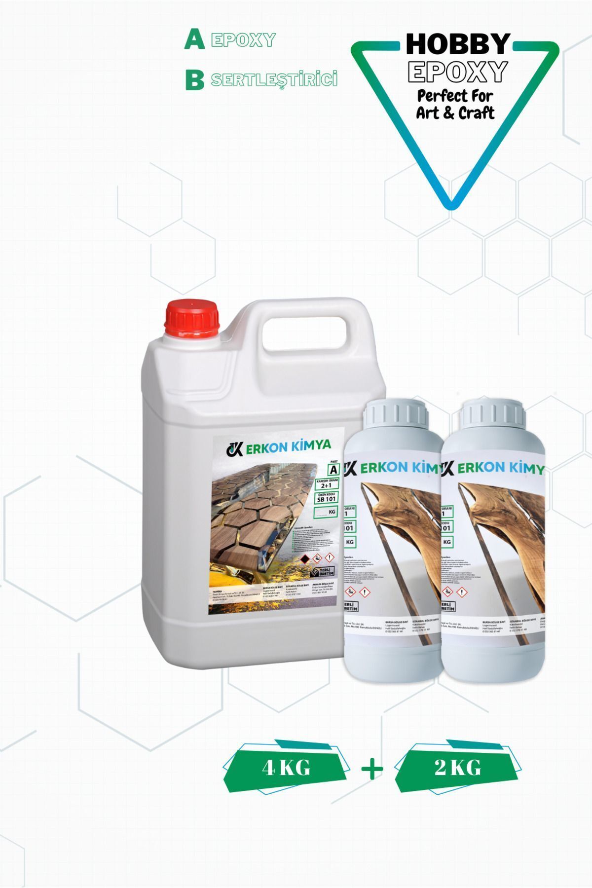 ERKON KİMYA Ultra Şeffaf Döküm Tipi Epoksi Reçine 6 kg SET Epoxy Masa ...