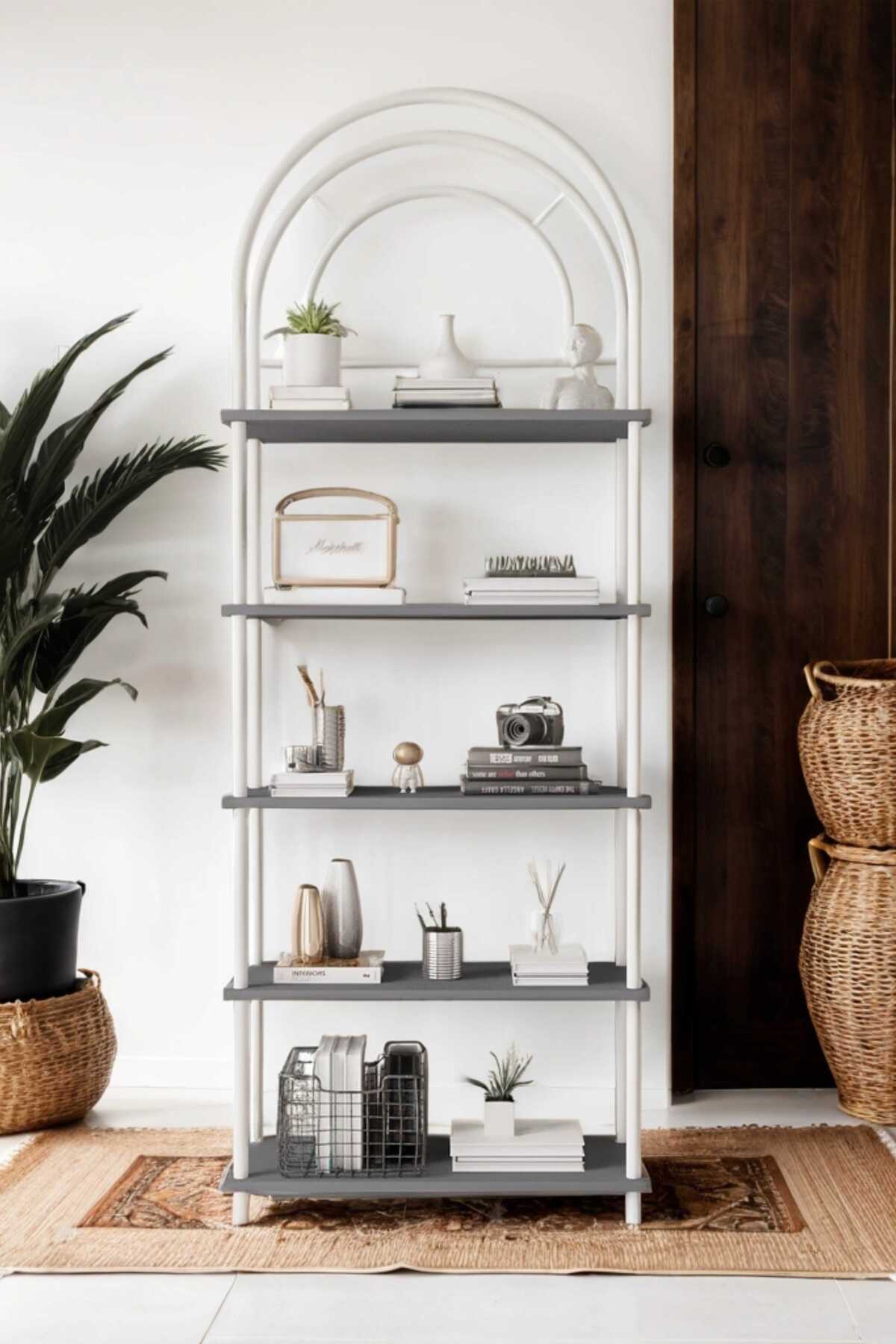 Mobitopya Çevir Kur Bohem Dekoratif Çok Amaçlı Raf Dolap Antrasit Bd ...