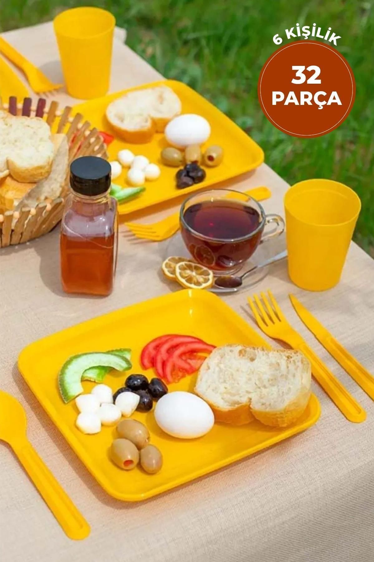 Pikas 6 Kişilik Taşınabilir Piknik Kamp Seti Taşıma Çantalı 32 Parça ...