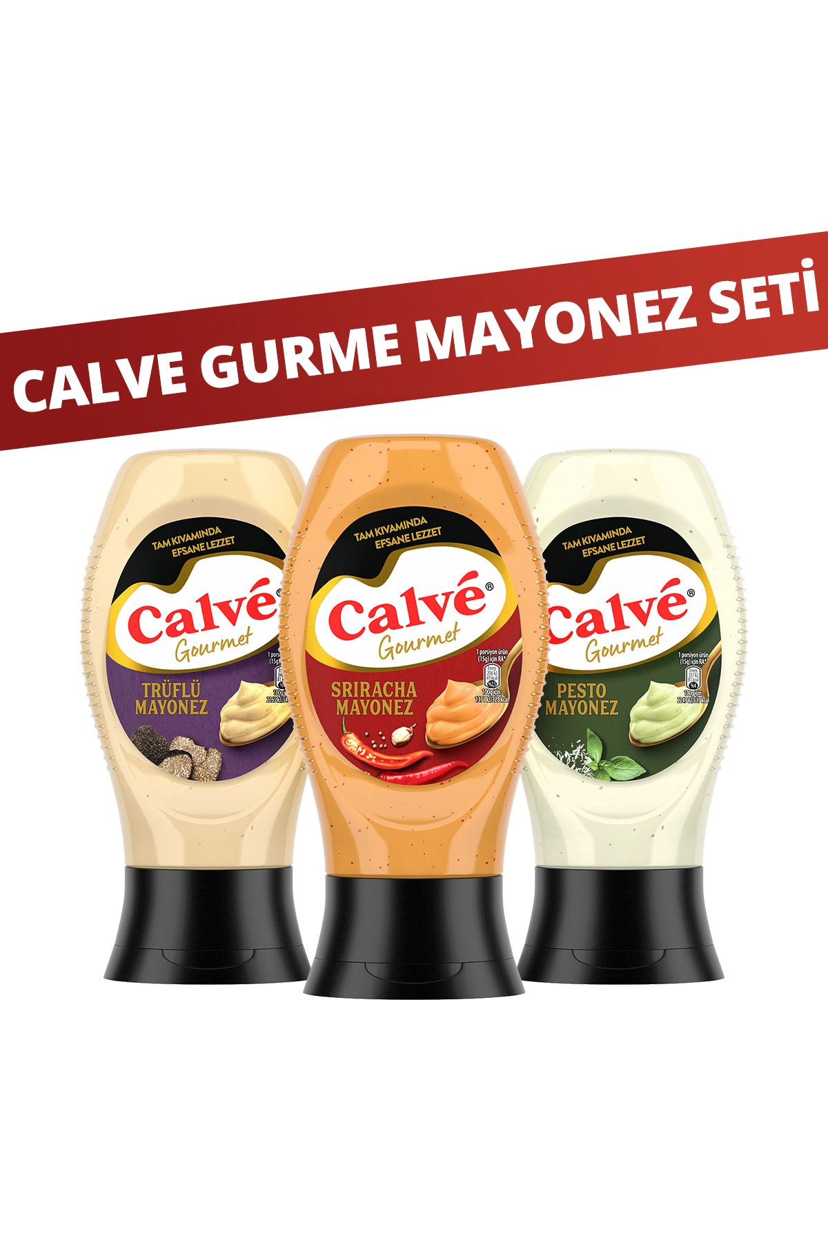 Calve Gurme Mayonezler Sriracha 240g X1 Trüflü Mayonez 235g X1 Pesto ...