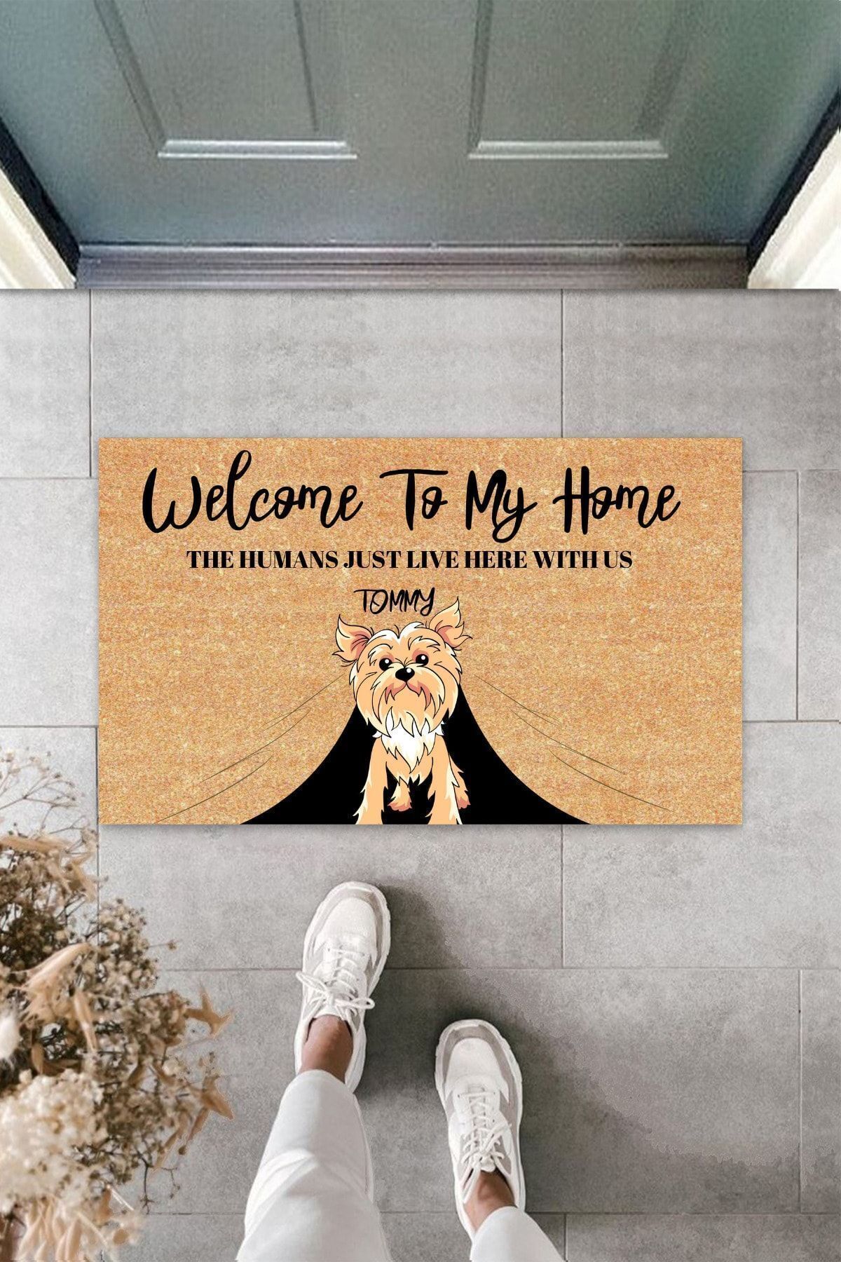 Dormot Home Dekoratif Dijital Baskı - Welcome Poodle Doge Kapı Paspası ...